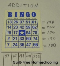 10 Fun Math Exercises from a BINGO Game - Guilt-Free Homeschooling